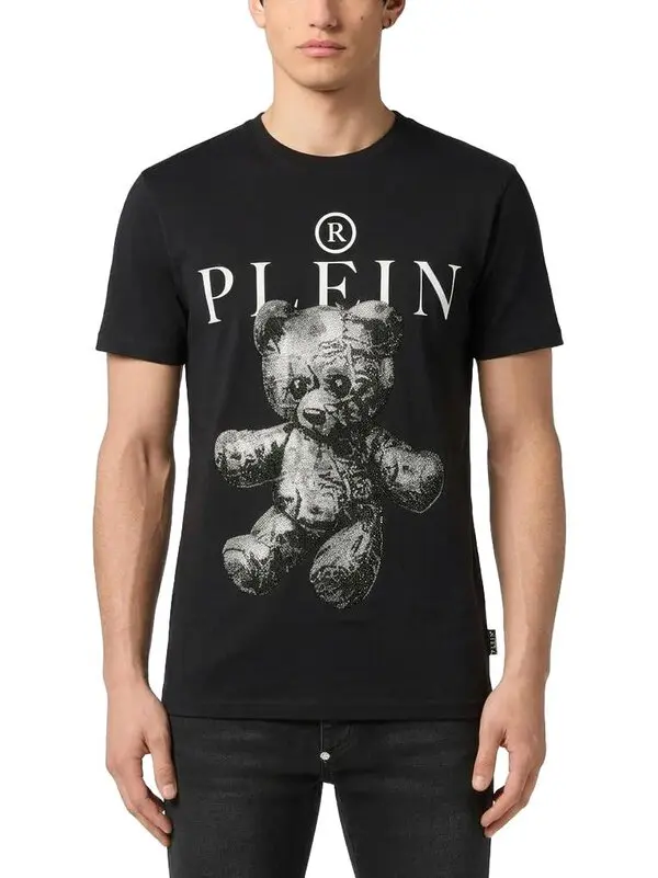Philipp Plein Jersey T-shirt Teddy Dollar Stones - Black