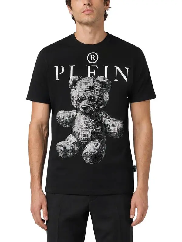 Philipp Plein Jersey T-shirt Teddy Dollar Stones - Black
