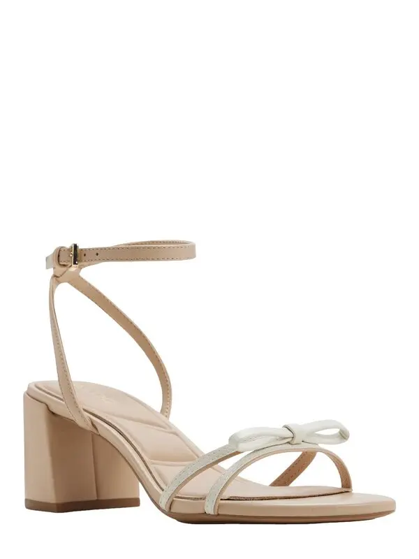 Aldo Boula Sandal With Block Heel And Bow Detailing - Medium Beige