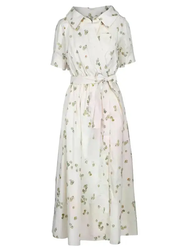 Altuzarra Lydia Floral-print Belted Midi Dress - Neutrals