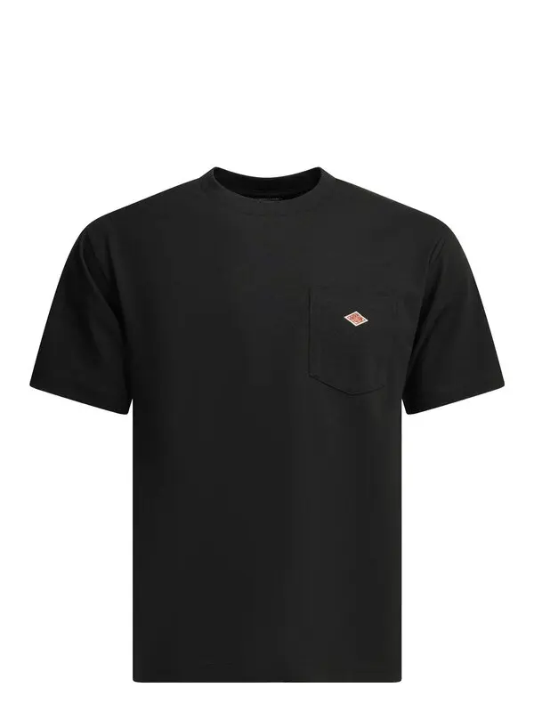 DANTON Crewneck T-shirt With Chest Pocket - Black