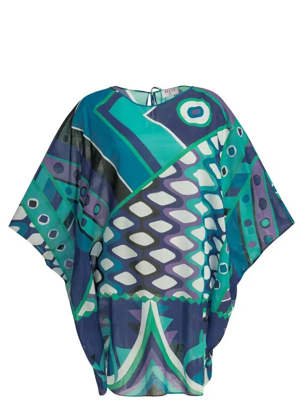Emilio Pucci Vivara Short Kaftan Dress - Blue