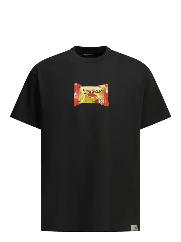 Carhartt Work In Progress Road Side Snack" Graphic Print Organic Cotton T-shirt - Black
