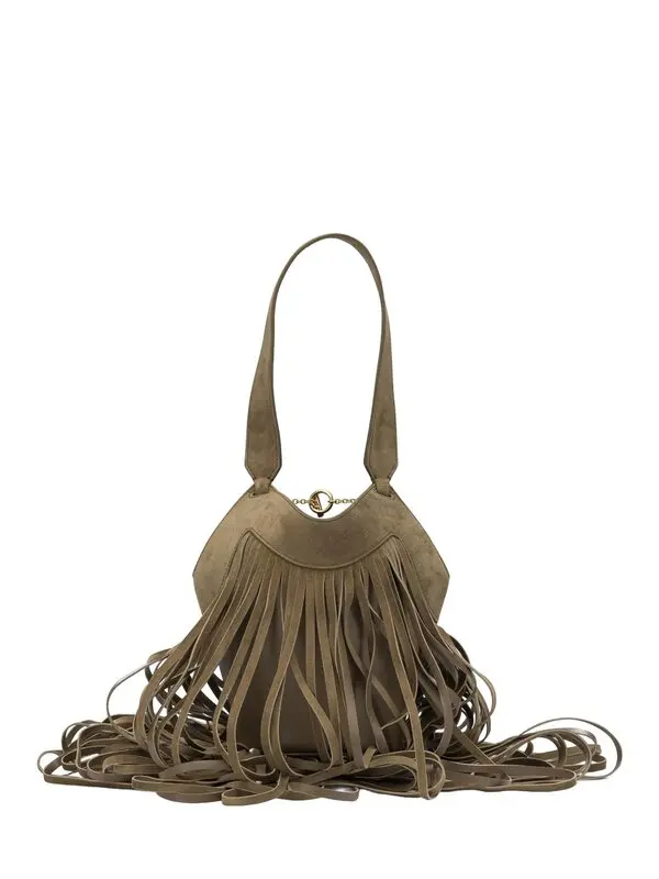 Khaite Nano Lotus Fringe Shoulder Bag - Beige