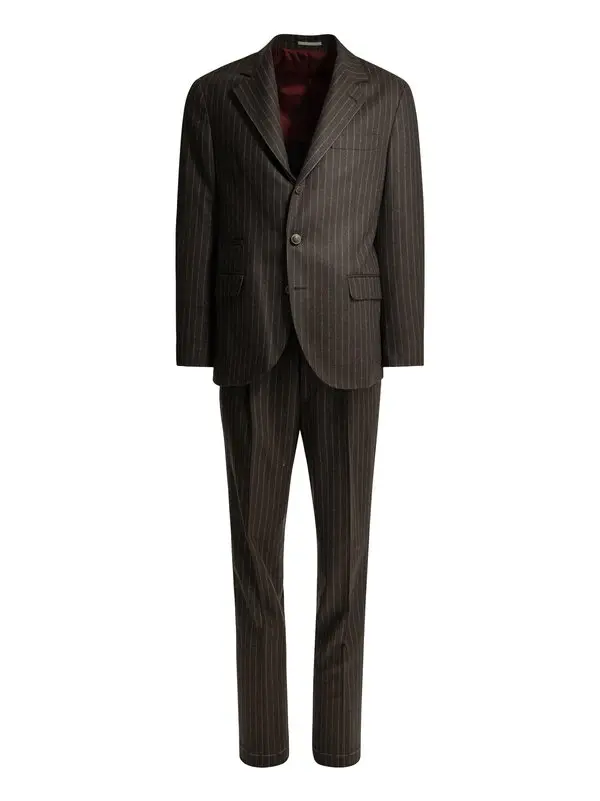 Brunello Cucinelli Formal Pinstripe Suit - Brown