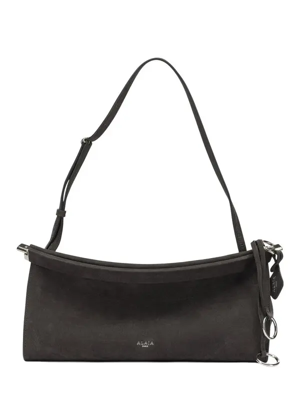 Alaïa Le Click East West" Medium Shoulder Bag In Nubuck Calfskin - Grey