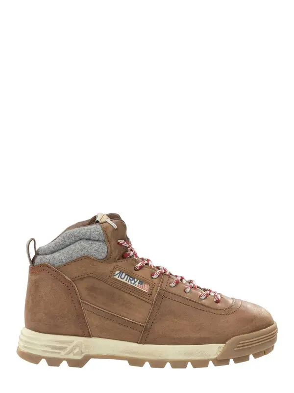 AUTRY Malga Leather Combat Boots - Brown