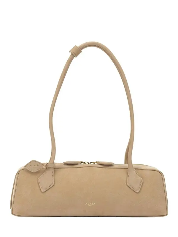 Alaïa Teckel Medium Shoulder Bag In Nubuck Calfskin - Beige