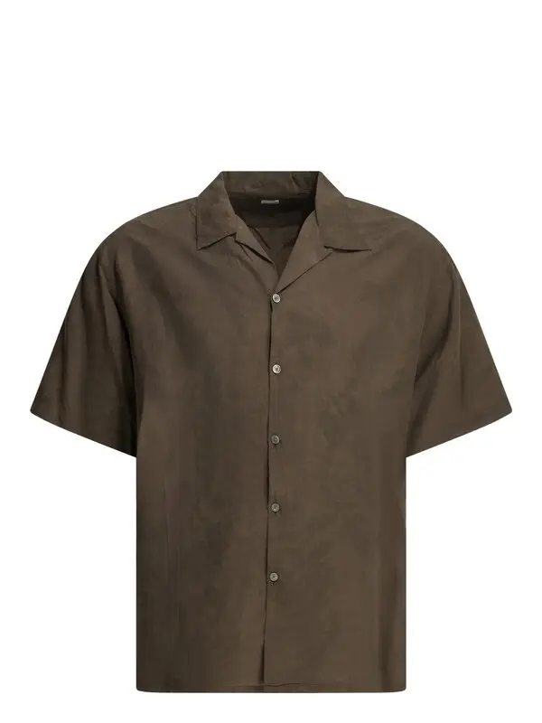 A.PRESSE Natural Dyed Casual Shirt - Brown