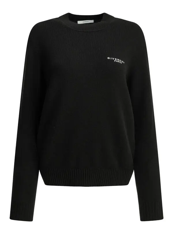 Givenchy Crew Neck Sweater With Logo - Black