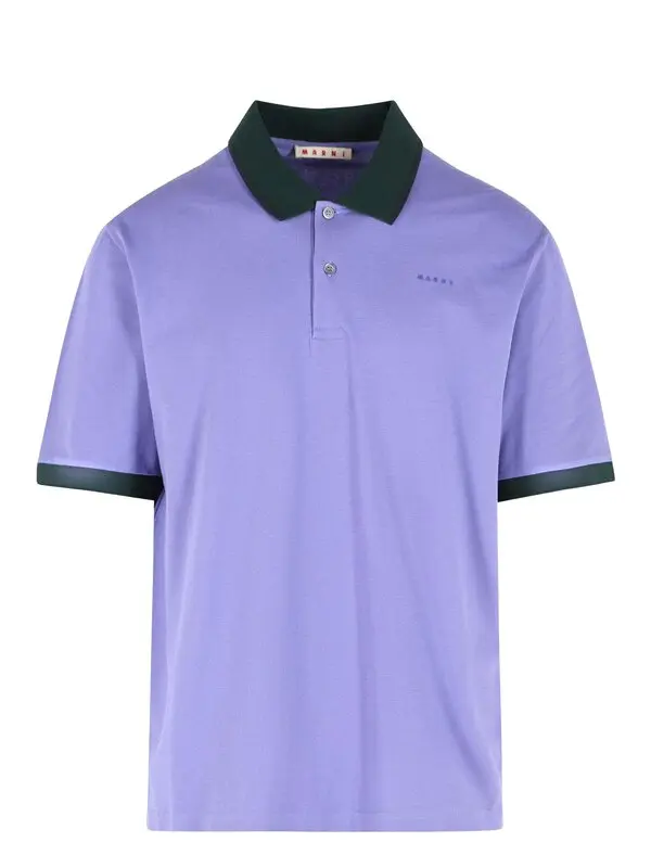 Marni Cotton Polo Shirt - Violet