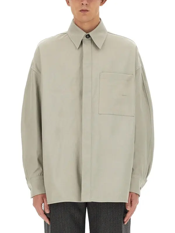 Bottega Veneta Cotton Twill Over Shirt - Gray