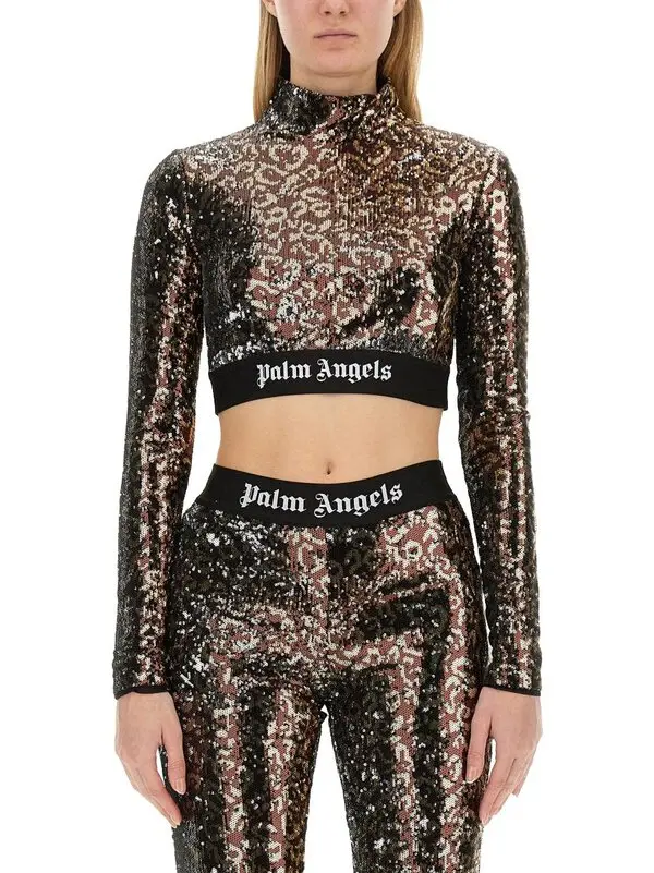 Palm Angels Sequined Long Sleeve Top - Multicolor