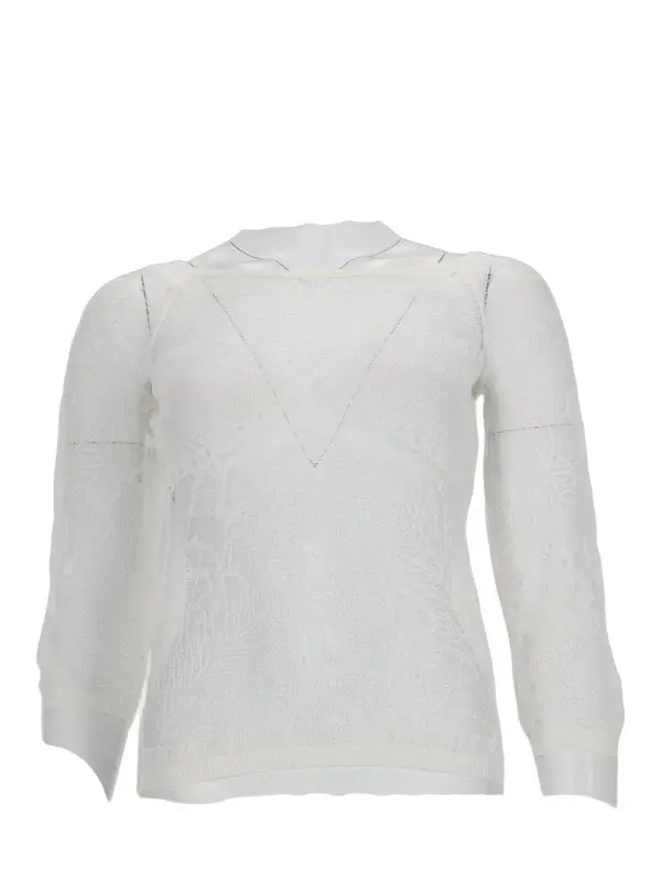Alberta Ferretti Viscose Net Knit Top - White