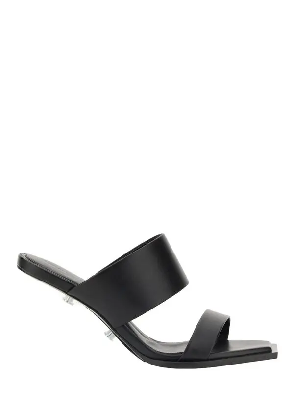 Alexander McQueen Plexiglass Heel Leather Sandals - Black