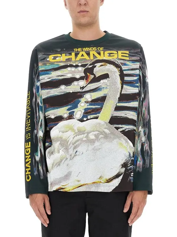Burberry Swan Print T-shirt - Multicolor