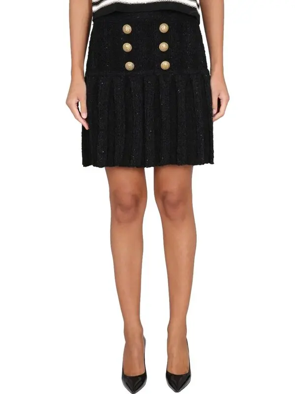 Balmain Button Embellished Skirt - Black