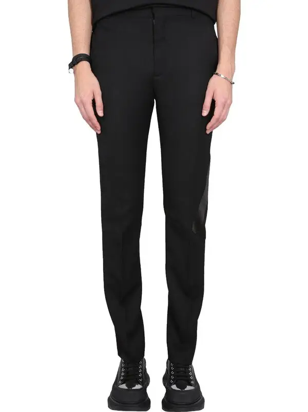 Alexander McQueen Virgin Wool Tailored Pants - Black