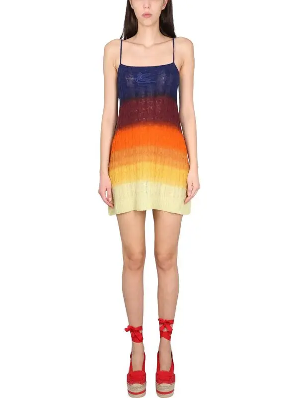 Etro Shaded Wool Mini Dress - Multicolor