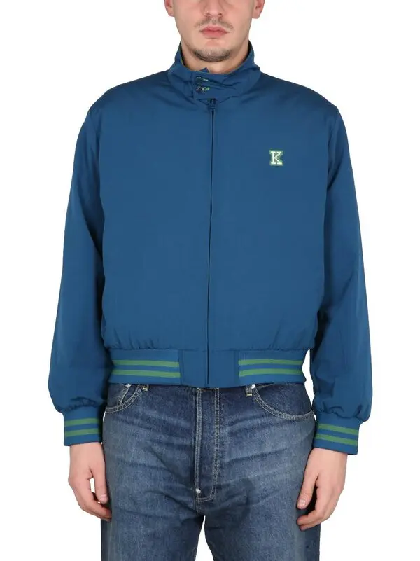 Kenzo Harrington Jacket With Logo Detail - Blue