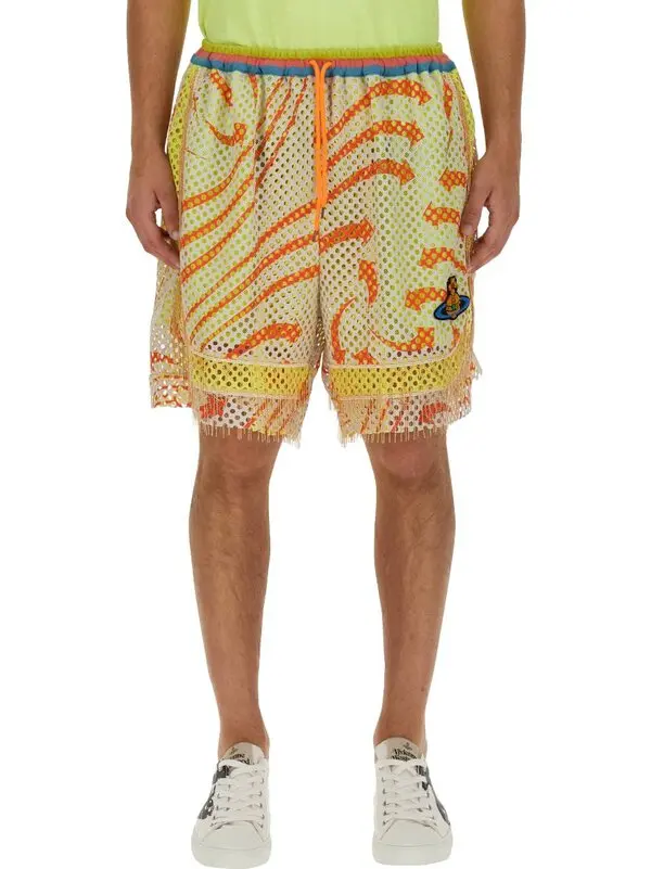 VIVIENNE WESTWOOD Printed Mesh Shorts - Multicolor