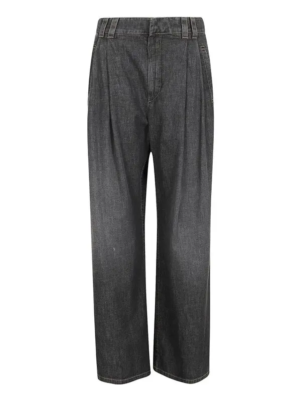 Brunello Cucinelli Straight Leg Jeans - Black