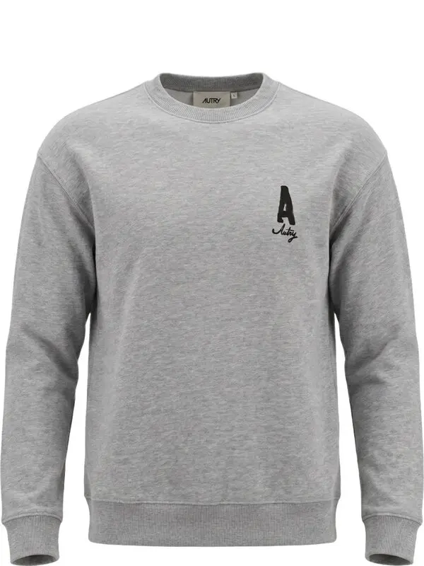 AUTRY Logo Print Cotton Sweater - Gray