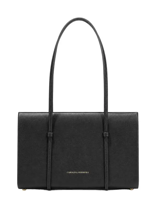 Carolina Herrera Luci Grained Leather Shoulder Bag - Black