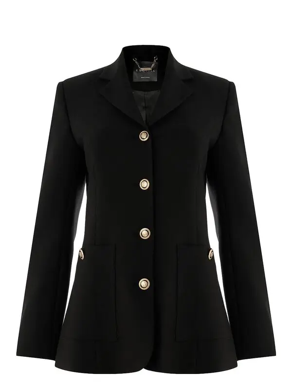 EXQUISE Veda Blazer With Gold-tone Buttons - Black
