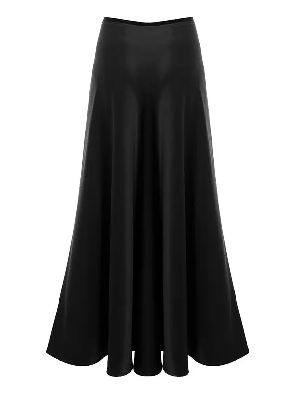 EXQUISE Justice A-line Midi Skirt - Black