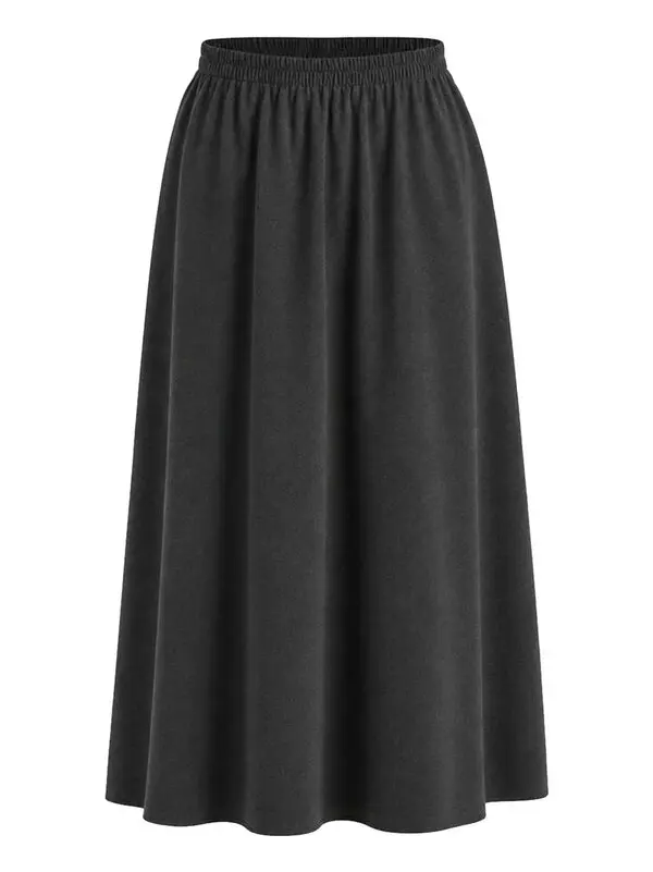 EXQUISE Lauryn Midi Skirt Grey - Black
