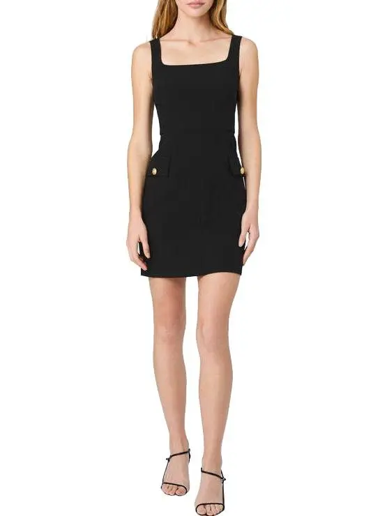 French Connection Azra Flap Pocket Sheath Minidress - Black