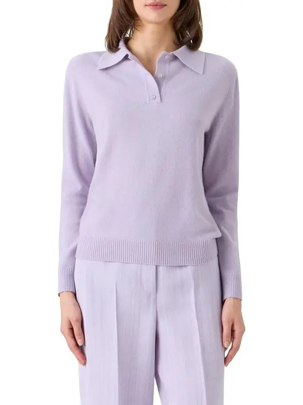 Akris Cashmere Polo Sweater - Malva