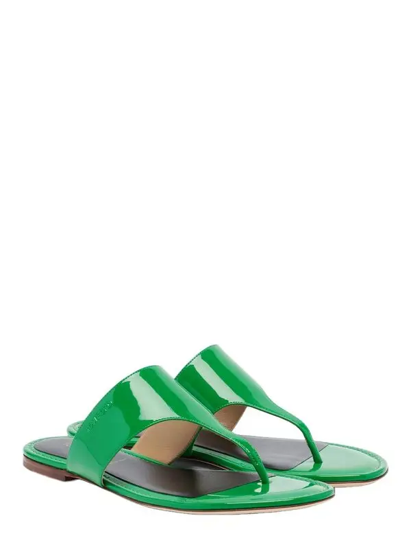 TOM FORD Patent Leather Thong Sandals - Green