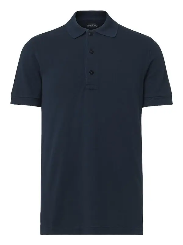 TOM FORD Pique Polo Shirt - Blue
