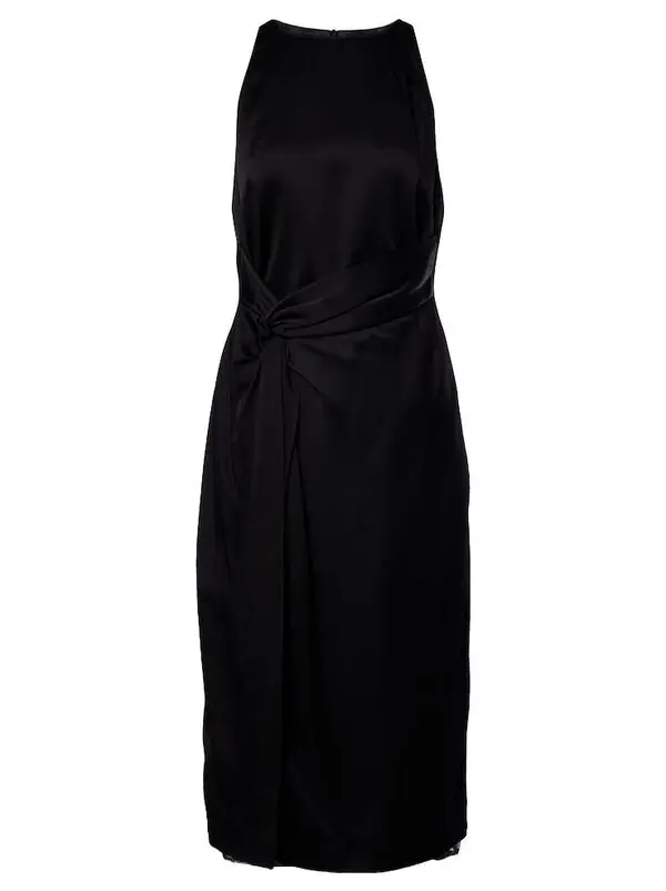 RÓHE Gathered Midi Dress - Black