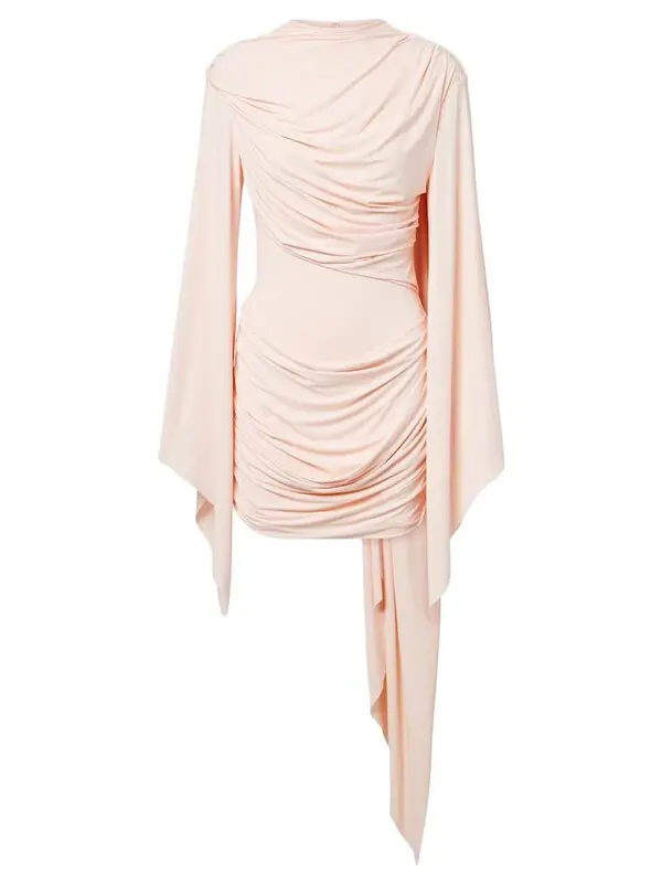 DE LA VALI Draped Jersey Mini Dress - Pink