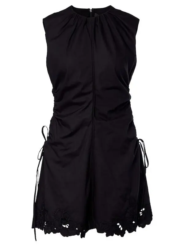 SIR. Klara Ruched Cotton Mini Dress - Black