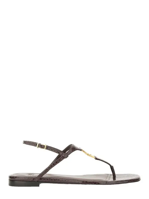 Fendi Ayers Python Skin Sandals - Brown