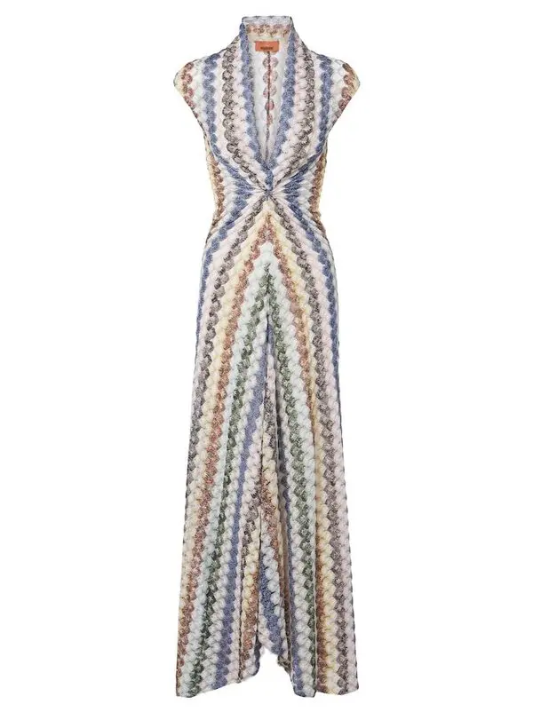 Missoni Lamé Gathered Maxi Dress - Multicoloured
