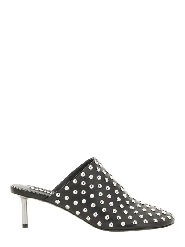 JIL SANDER Nappa Leather Mules With Studs - Black