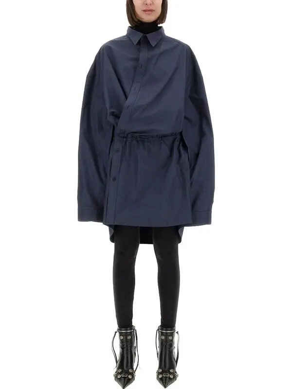 Balenciaga Mini Shirt Style Dress - Blue