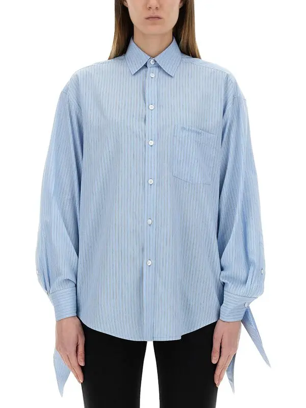 Balenciaga Blouse With Knotted Cuffs And Striped Pattern - Multicolor