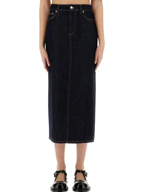 Moschino Long Denim Skirt - Blue
