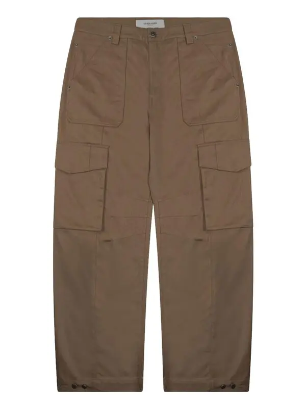 GOLDEN GOOSE Cargo Pants With Logo Detail - Brown