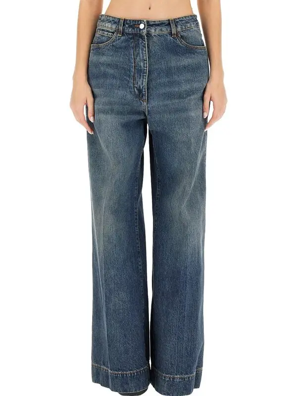 Etro Jeans With Embroidered Pegasus - Blue