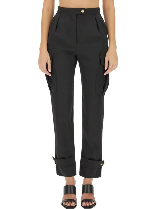 Alexander McQueen Wool Military Cargo Pants - Black