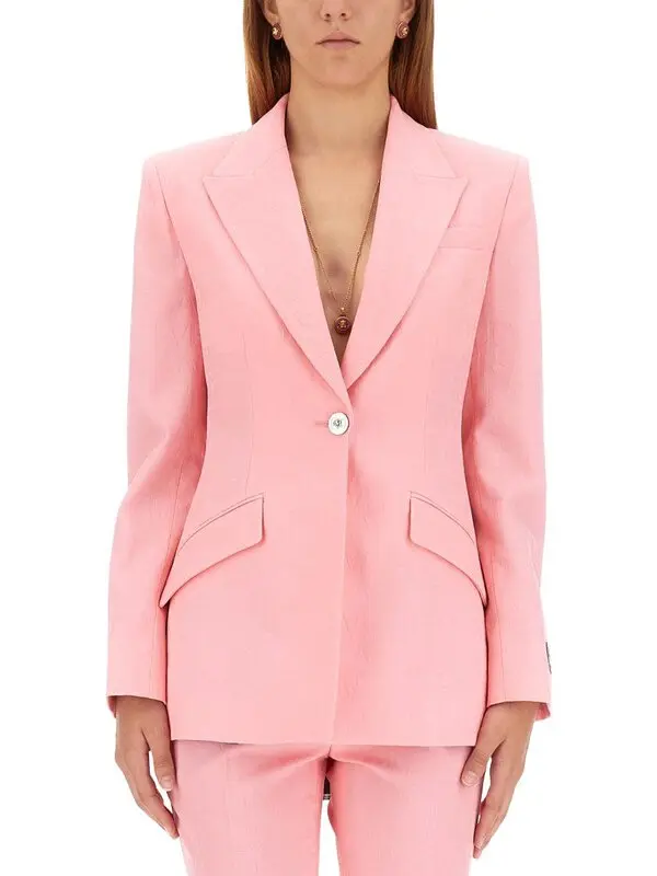 Versace Single Breasted Medusa Jacket - Pink