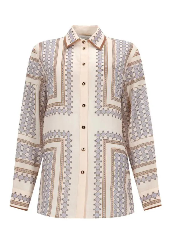 Zimmermann Printed Ramie Shirt - Cream
