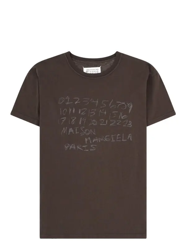 MAISON MARGIELA Printed Cotton T-shirt - Brown
